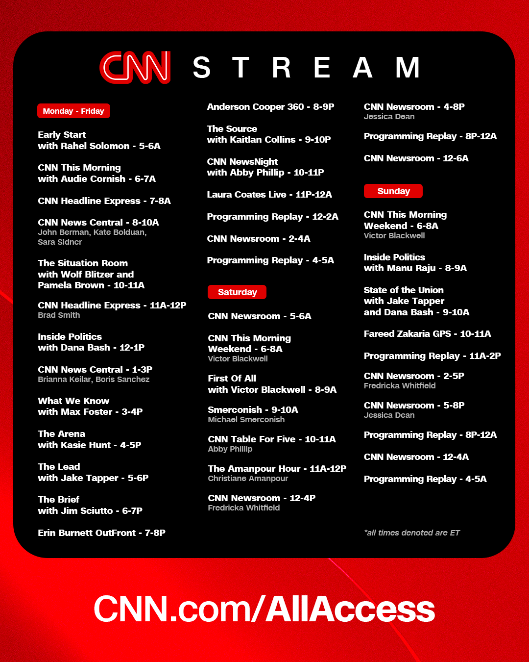 CNN’s All Access Subscription Tier Launches Today with Robust Lineup of ...