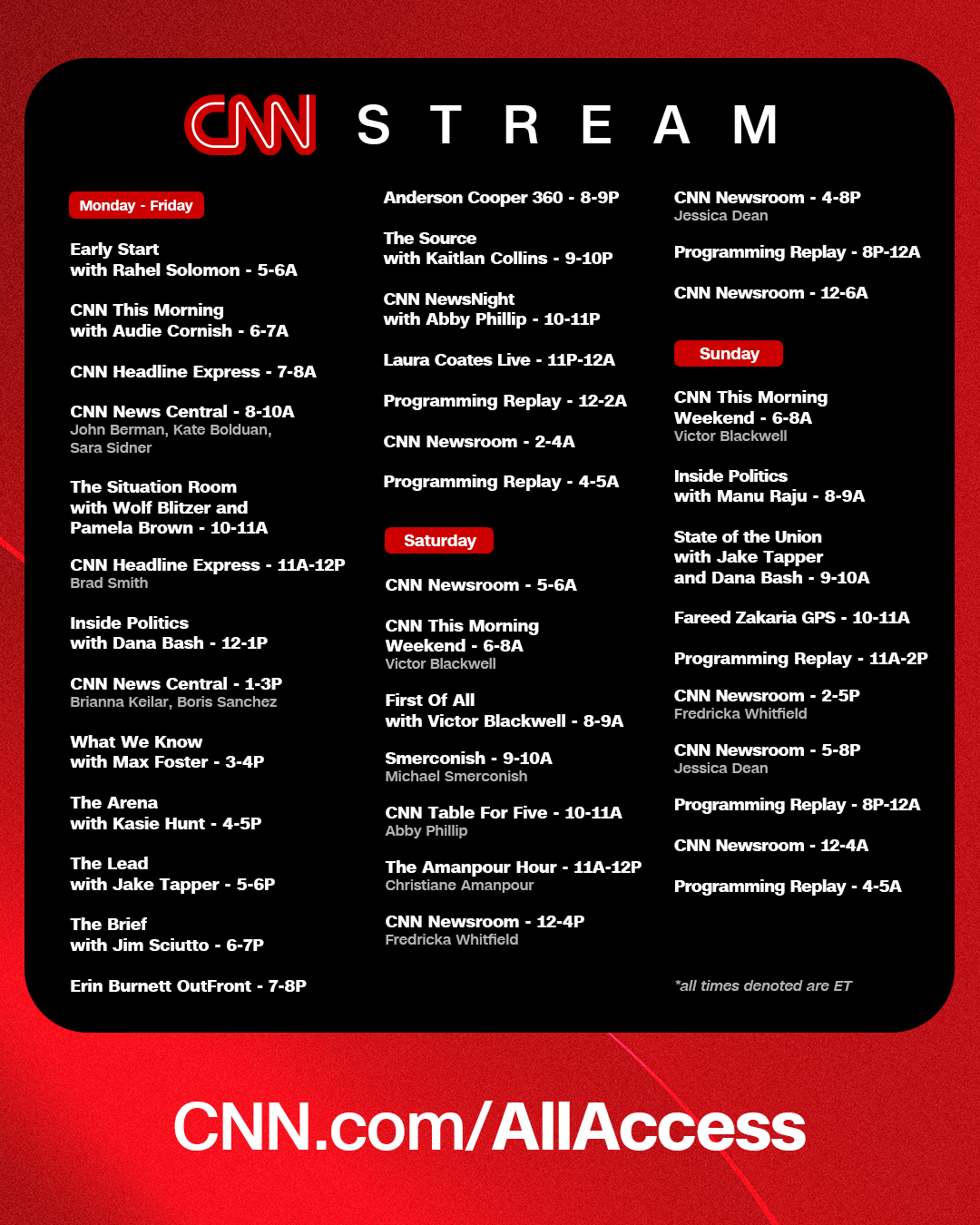 CNN’s All Access Subscription Tier Launches Today with Robust Lineup of ...